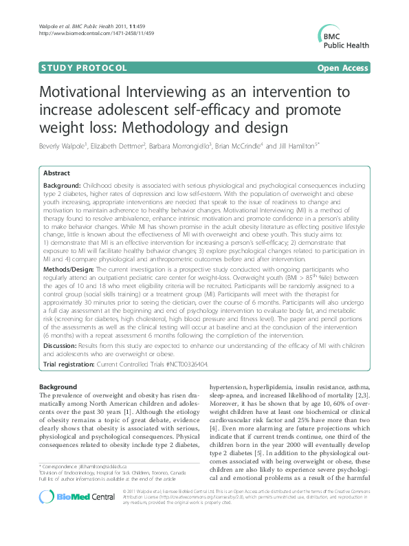 (PDF) Motivational Interviewing as an intervention to increase ...