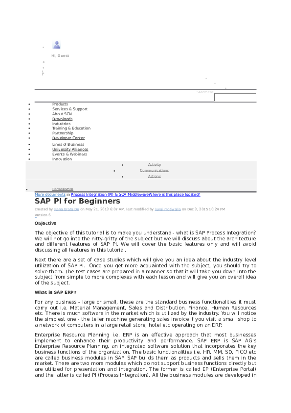 (DOC) SAP PI for Beginners