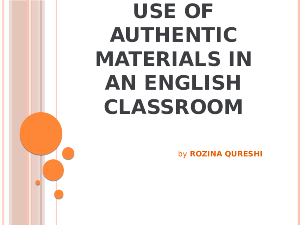 (PPT) Use of Authentic Materials in ELT class