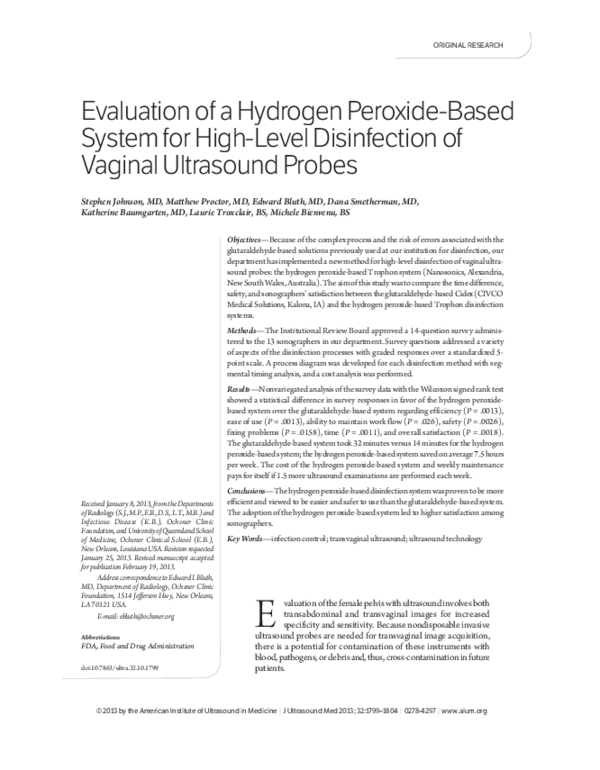 (PDF) Evaluation of a Hydrogen Peroxide-Based System for High-Level ...