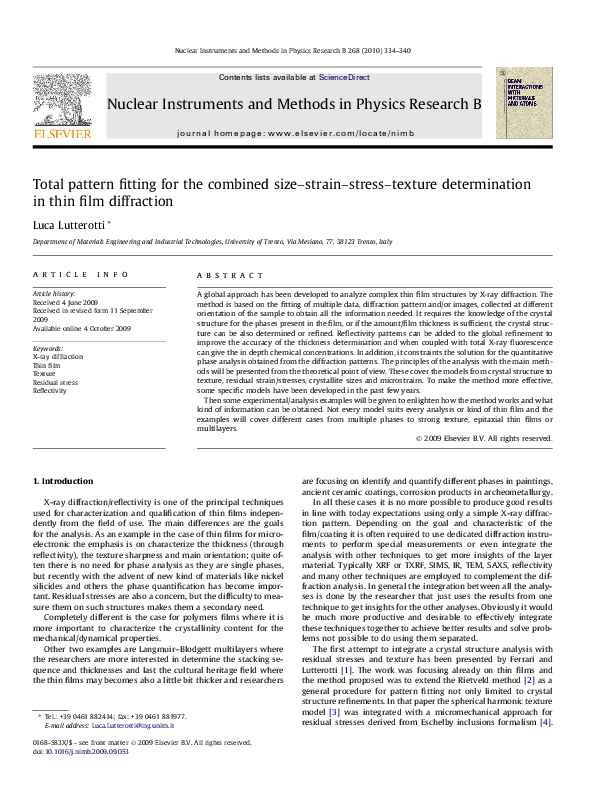 (PDF) Total pattern fitting for the combined size–strain–stress–texture ...