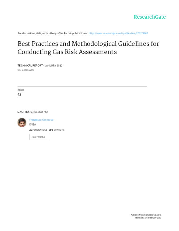 (PDF) Best Practices and Methodological Guidelines for Conducting Gas ...