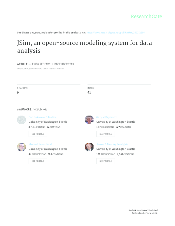 (PDF) JSim, an open-source modeling system for data analysis
