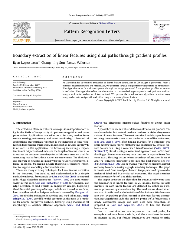 Pdf Boundary Extraction Of Linear Features Using Dual Paths Through