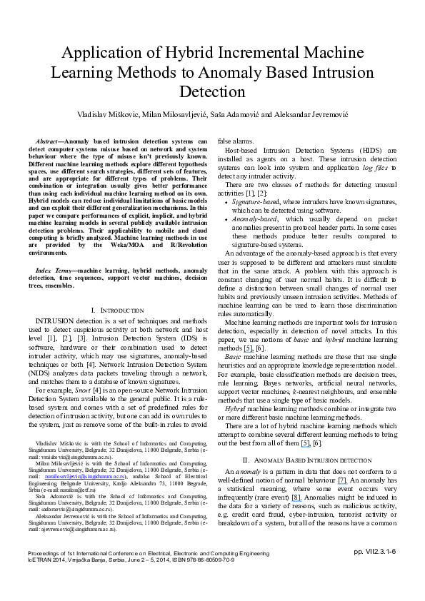 (PDF) Application of hybrid incremental machine learning methods to ...