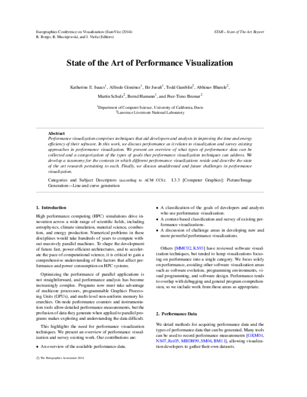 (PDF) State of the art of performance visualization