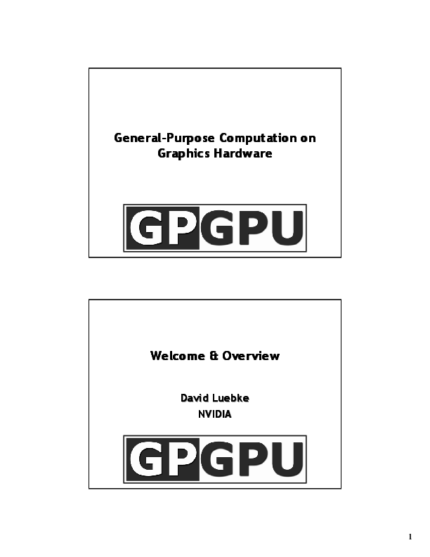 (PDF) A Survey of General-Purpose Computation on Graphics Hardware