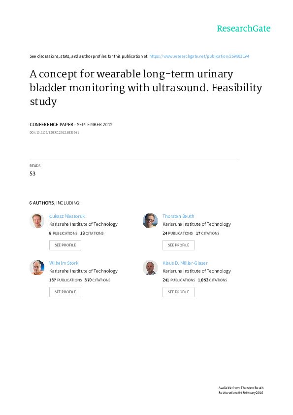 (PDF) A concept for wearable long-term urinary bladder monitoring with ...