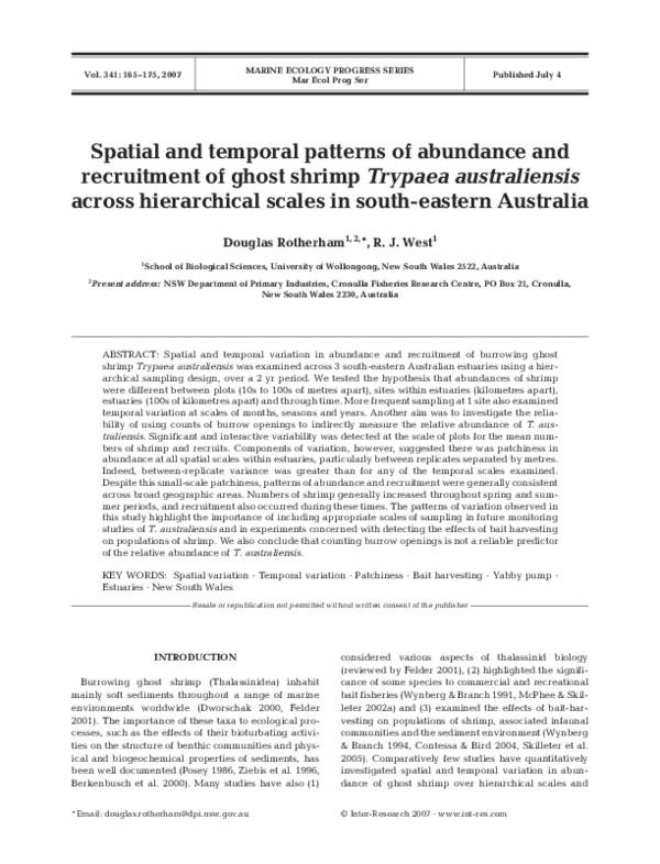 (PDF) Spatial and temporal patterns of abundance and recruitment of ...
