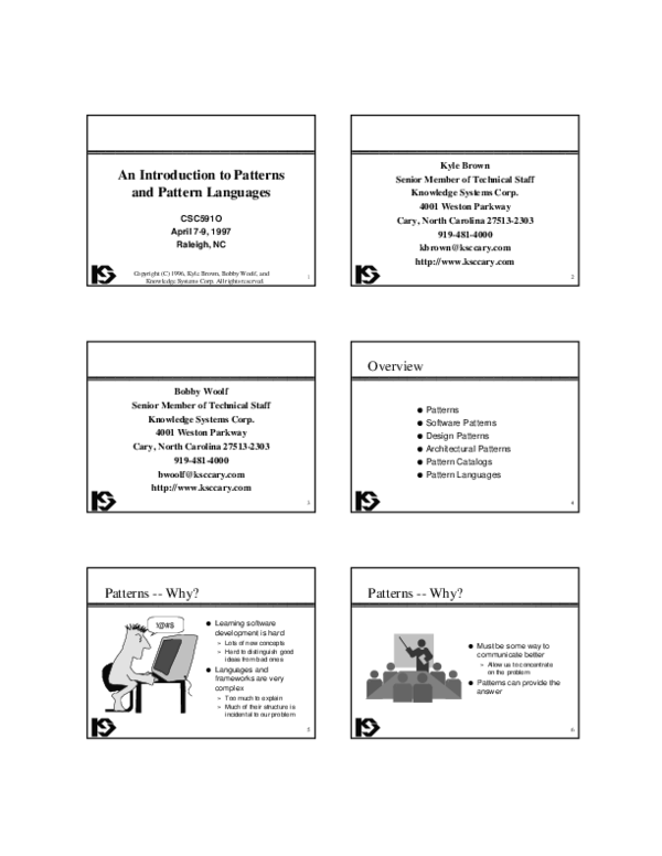 (PDF) An Introduction to Patterns and Pattern Languages