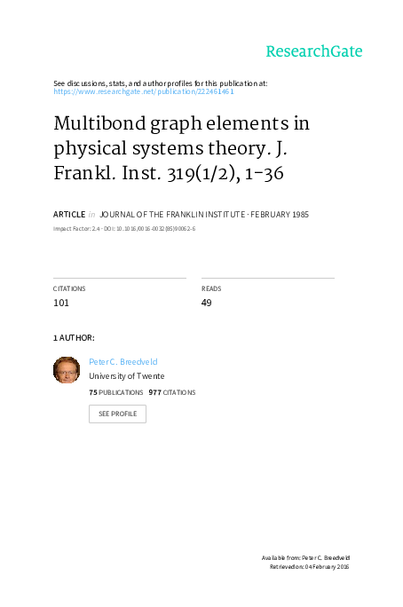 (PDF) Multibond graph elements in physical systems theory