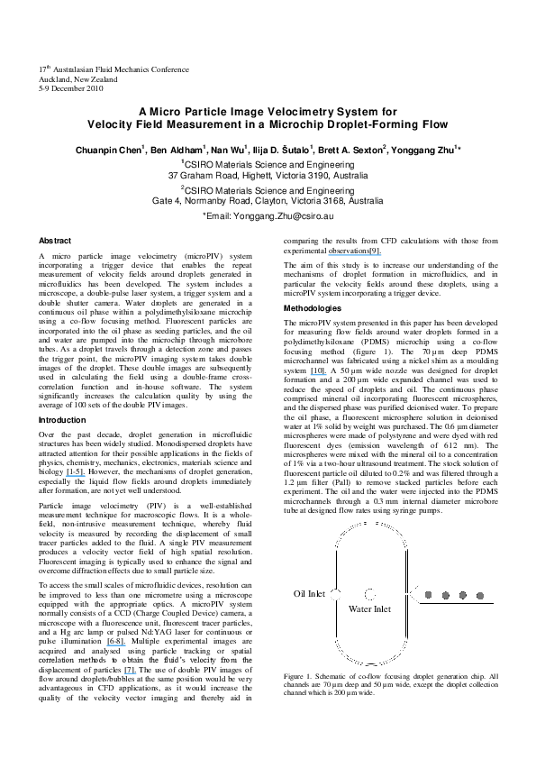 (PDF) A Micro Particle Image Velocimetry System for Velocity Field ...
