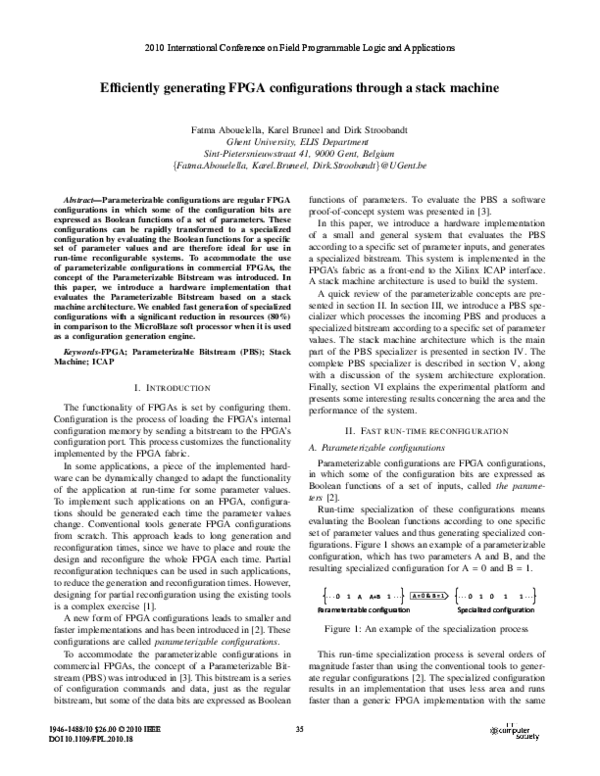 Pdf Efficiently Generating Fpga Configurations Through A Stack Machine