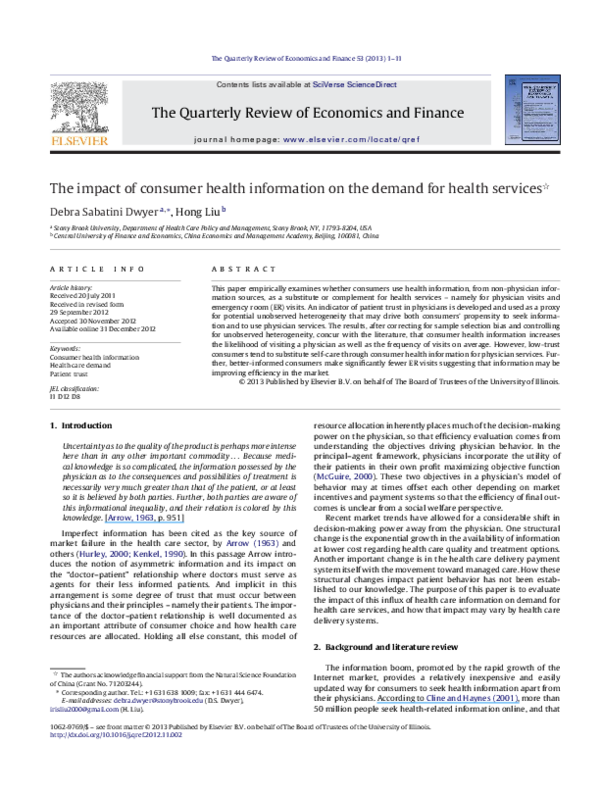 (PDF) The impact of consumer health information on the demand for ...