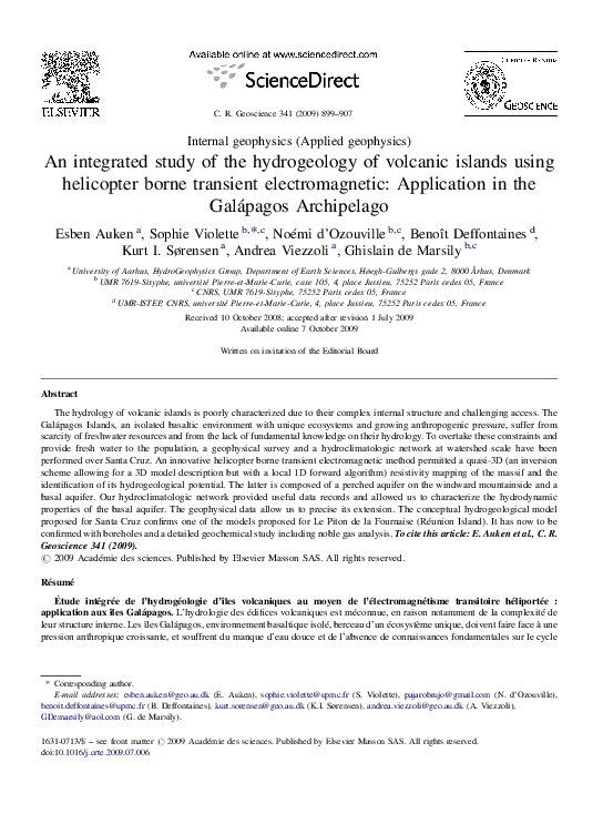 (PDF) An integrated study of the hydrogeology of volcanic islands using ...