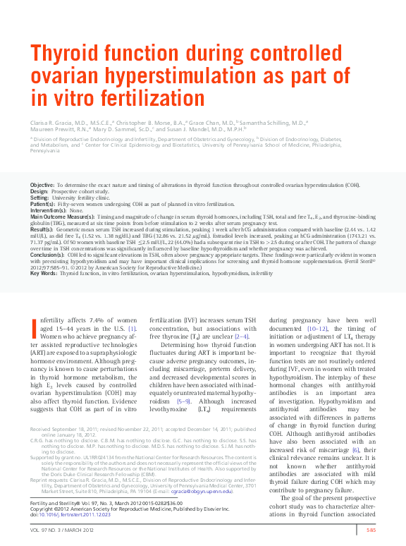 (PDF) Thyroid function during controlled ovarian hyperstimulation as ...