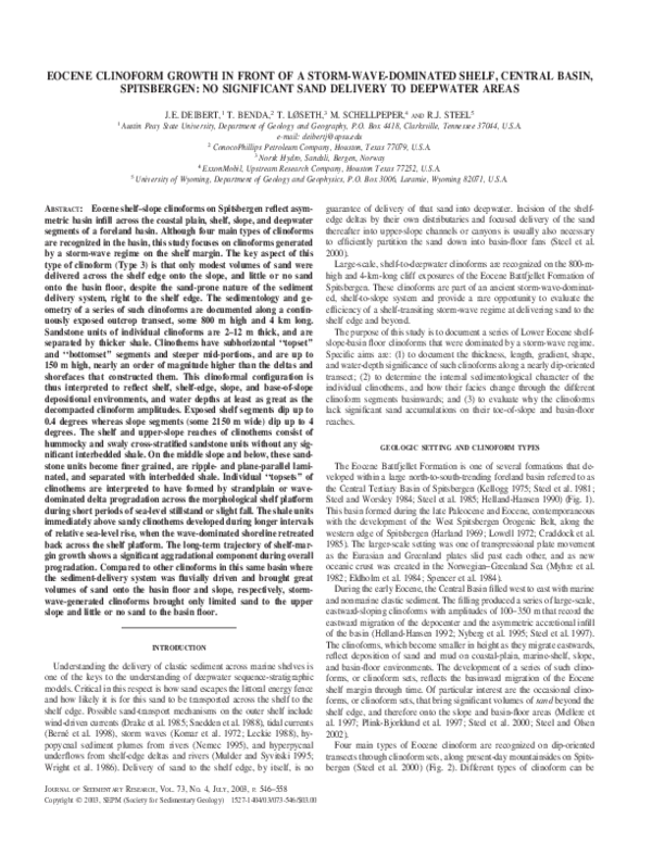 (PDF) Eocene Clinoform Growth in Front of a Storm-Wave-Dominated Shelf ...