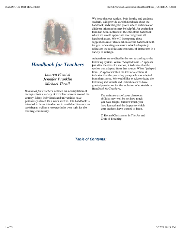 (PDF) Handbook for Teachers
