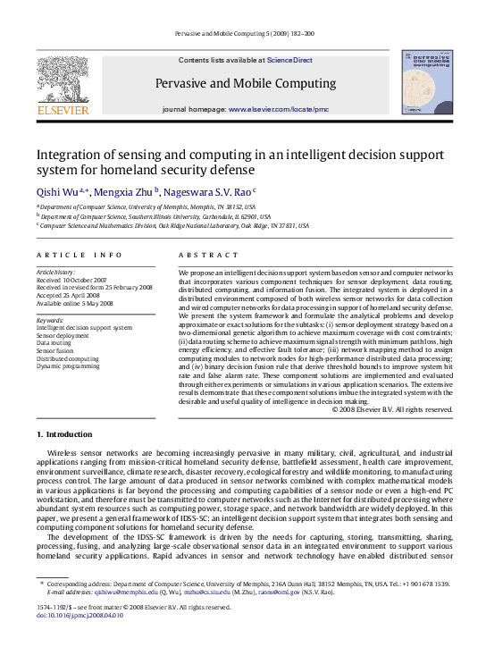 Pdf Integration Of Sensing And Computing In An Intelligent Decision