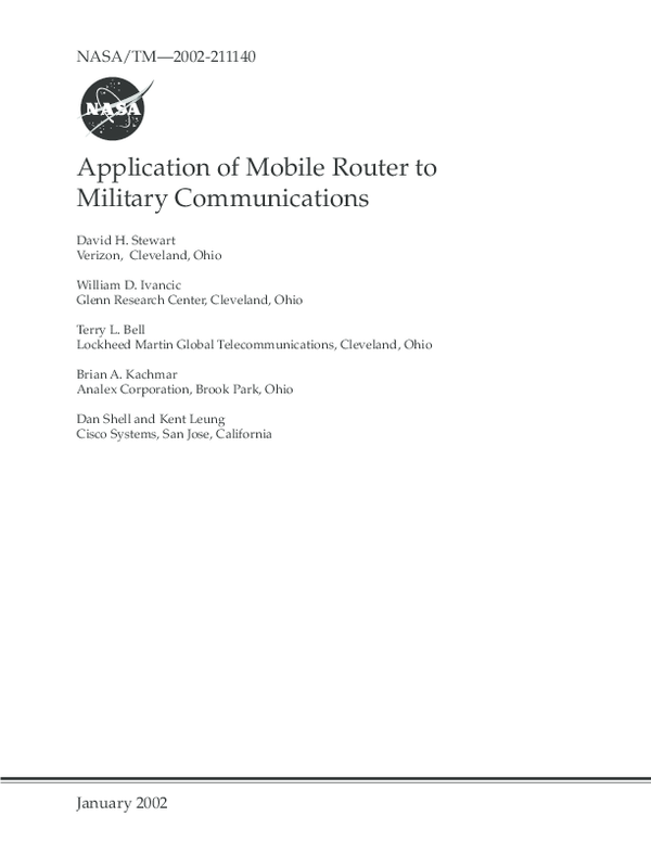Pdf Application Of Mobile Router To Military Communications