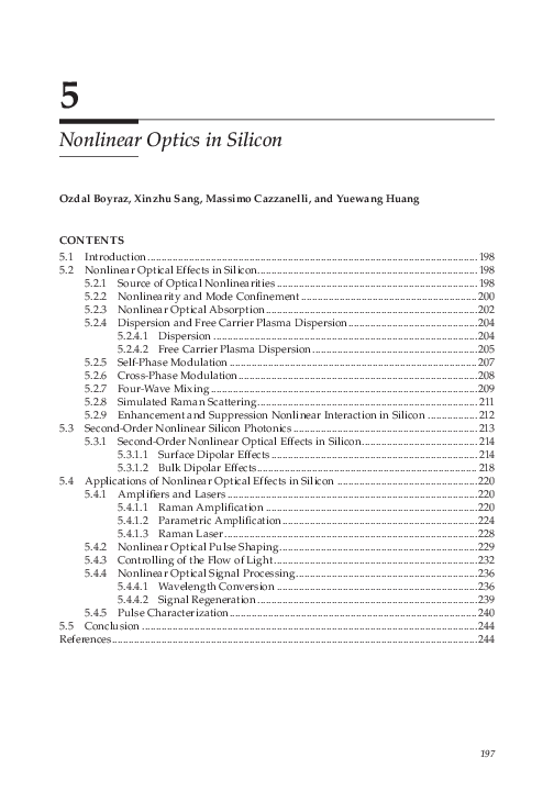 (PDF) Nonlinear Optics in Silicon