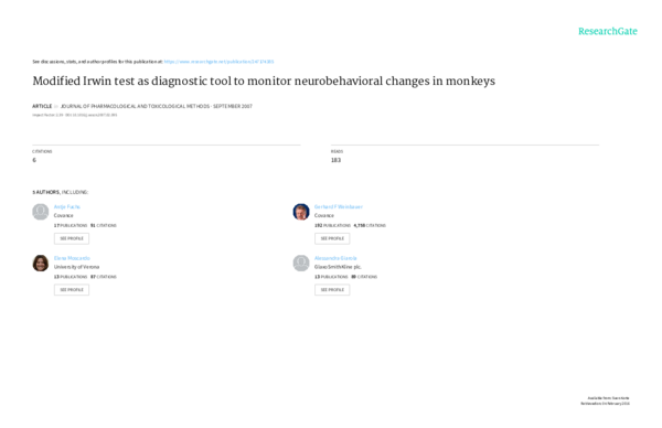 (PDF) MODIFIED IRWIN TEST AS DIAGNOSTIC TOOL TO MONITOR ...