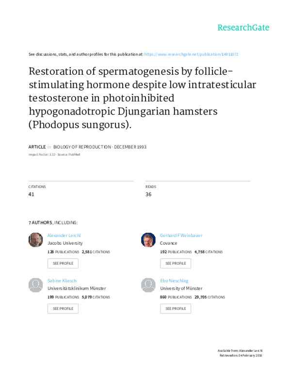 (PDF) Restoration of spermatogenesis by follicle-stimulating hormone ...