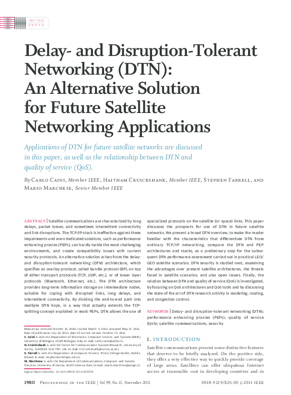Pdf Delay And Disruption Tolerant Networking Dtn An Alternative Solution For Future