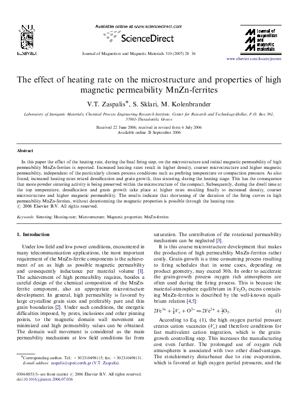 Pdf The Effect Of Heating Rate On The Microstructure And Properties Of High Magnetic