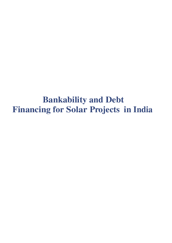 (PDF) Bankability and Debt Financing for Solar Projects in India
