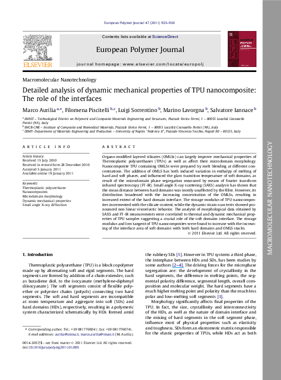 (PDF) Detailed analysis of dynamic mechanical properties of TPU ...