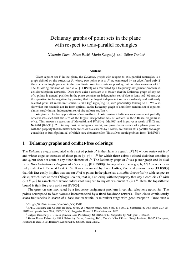 Pdf Delaunay Graphs Of Point Sets In The Plane With Respect To Axis Parallel Rectangles