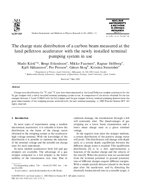 (PDF) The charge state distribution of a carbon beam measured at the ...