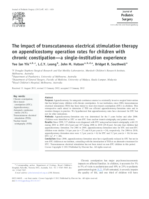 (PDF) Laparoscopic cecostomy button placement for the management of ...