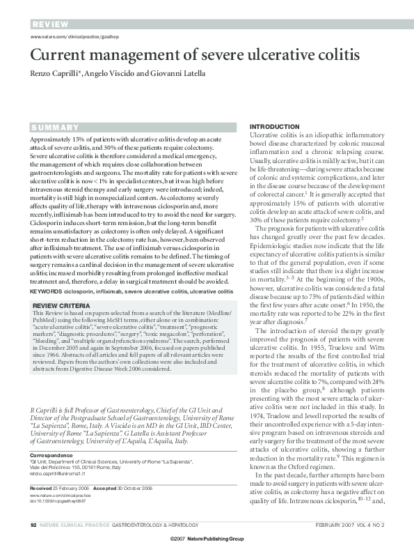 (PDF) Review Article: Acute Severe Ulcerative Colitis, An Update on ...