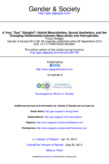 (PDF) A Very ''Gay'' Straight?: Hybrid Masculinities, Sexual Aesthetics ...