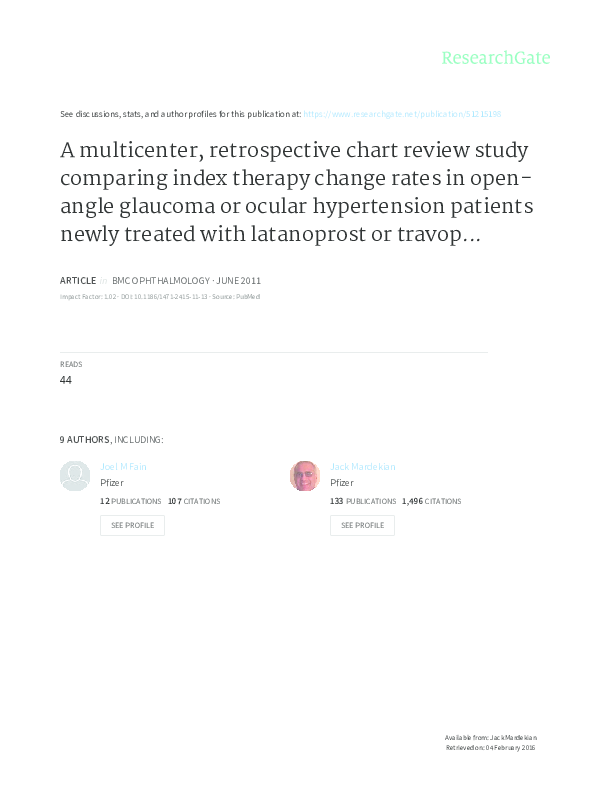 (PDF) A multicenter, retrospective chart review study comparing index ...