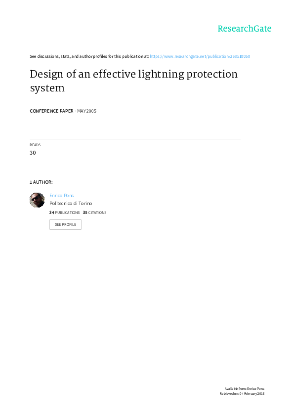 (PDF) Design of an effective lightning protection system