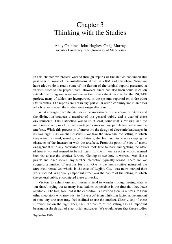 (PDF) Thinking with the studies