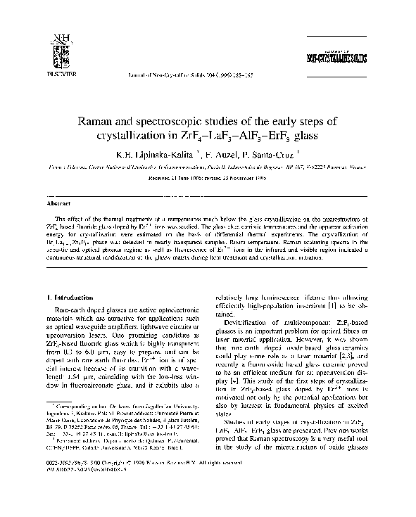 (PDF) Raman and spectroscopic studies of the early steps of ...