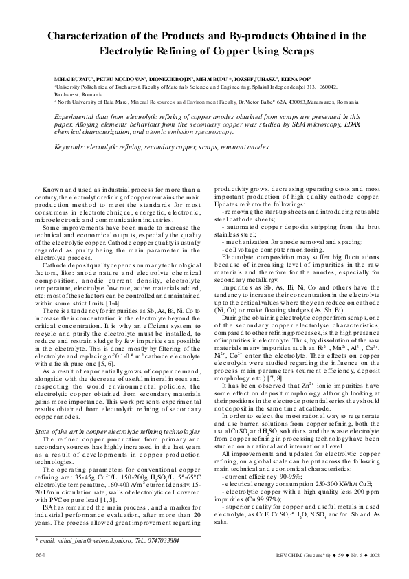(PDF) Electrochemical Modelling of Copper Electrorefining in Lab Scale ...
