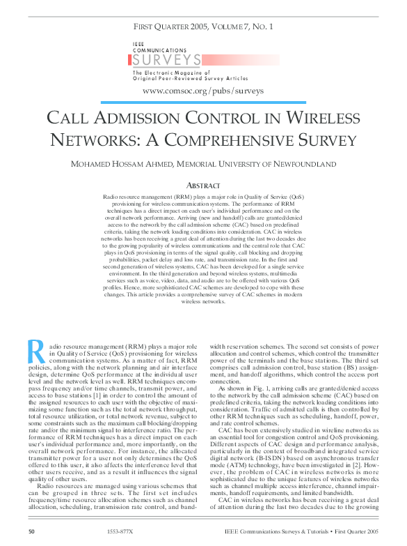 (PDF) Call Admission Control Schemes in LTE Networks: A Survey ...