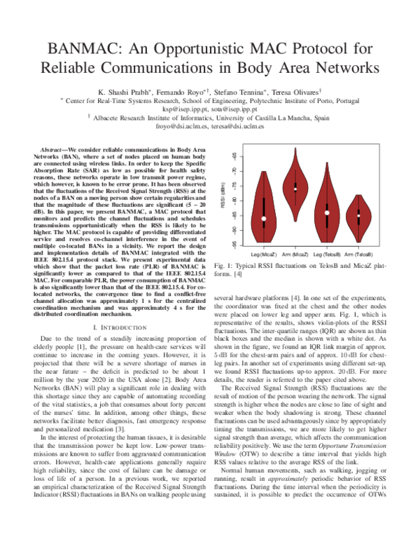 (PDF) BANMAC: An Opportunistic MAC Protocol for Reliable Communications in Body Area Networks