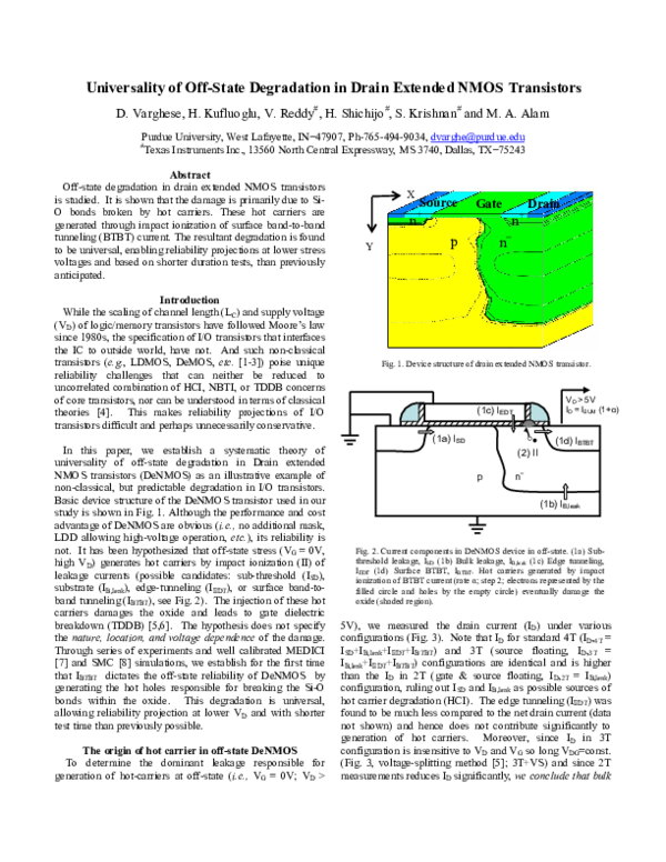 (PDF) Universality of Off-State Degradation in Drain Extended NMOS ...