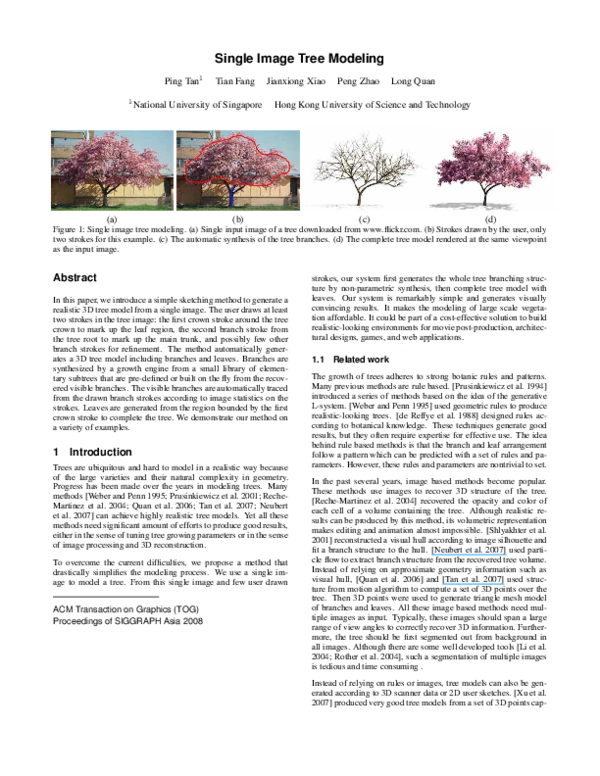 (PDF) Single image tree modeling