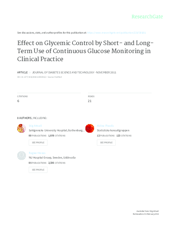 (PDF) Effect on Glycemic Control by Short- and Long-Term Use of ...