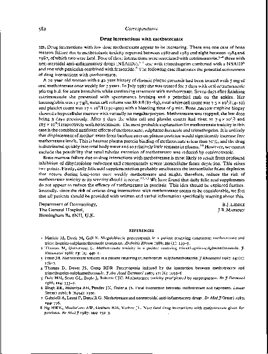 (PDF) Drug interactions with methotrexate