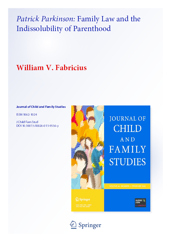 (PDF) Patrick Parkinson: Family Law and the Indissolubility of Parenthood