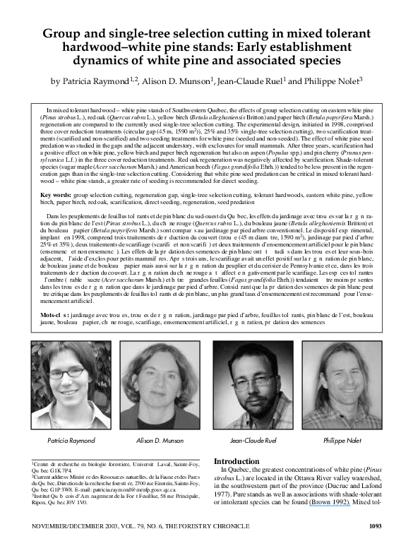 (PDF) Group and single-tree selection cutting in mixed tolerant ...