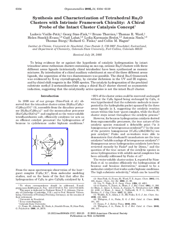 (PDF) Synthesis and Characterization of a Tetrahedral and Octahedral ...